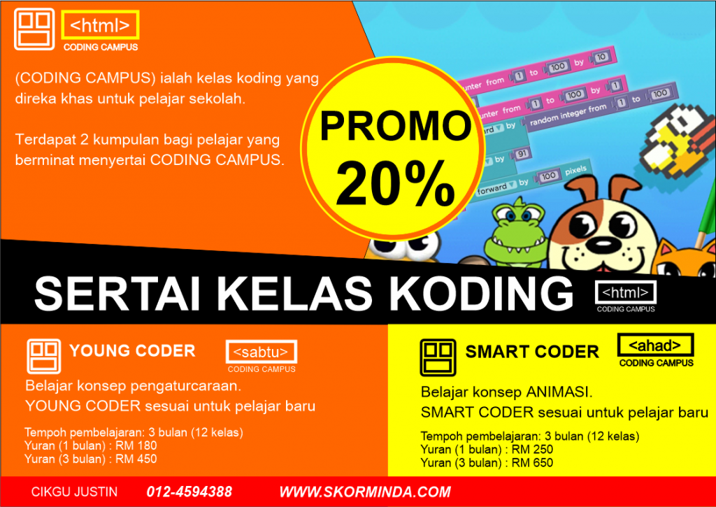 Penang Kids Coding Class – Online Tuisyen Matematik UPSR, PT3 , SPM